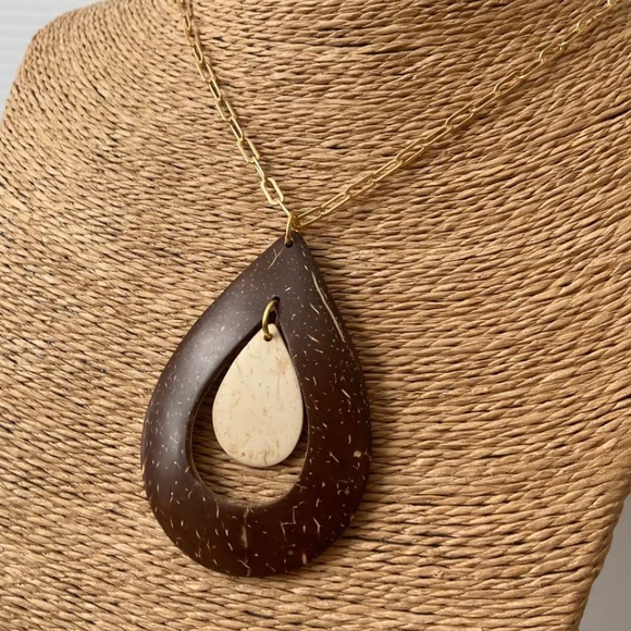 Jewelry | Coconut Shell Raindrop Necklace | Poshmark